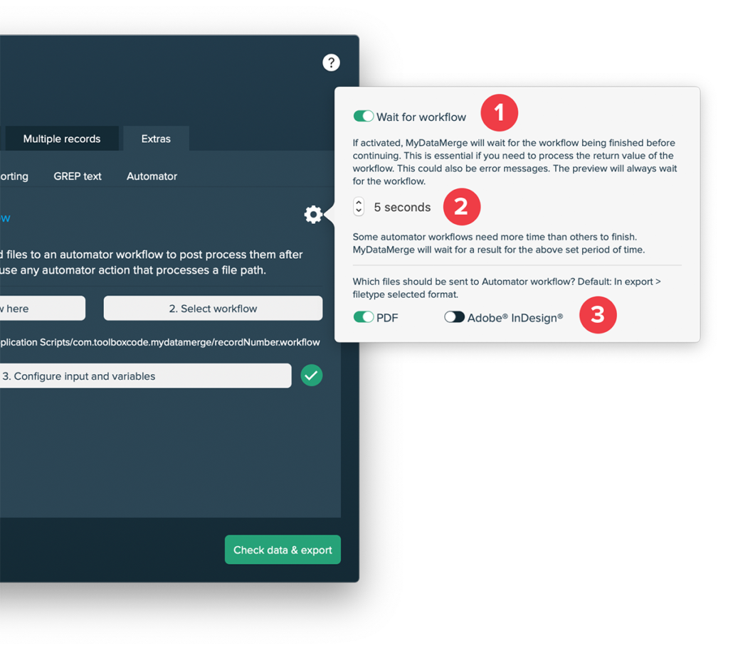 Automator workflow » MyDataMerge